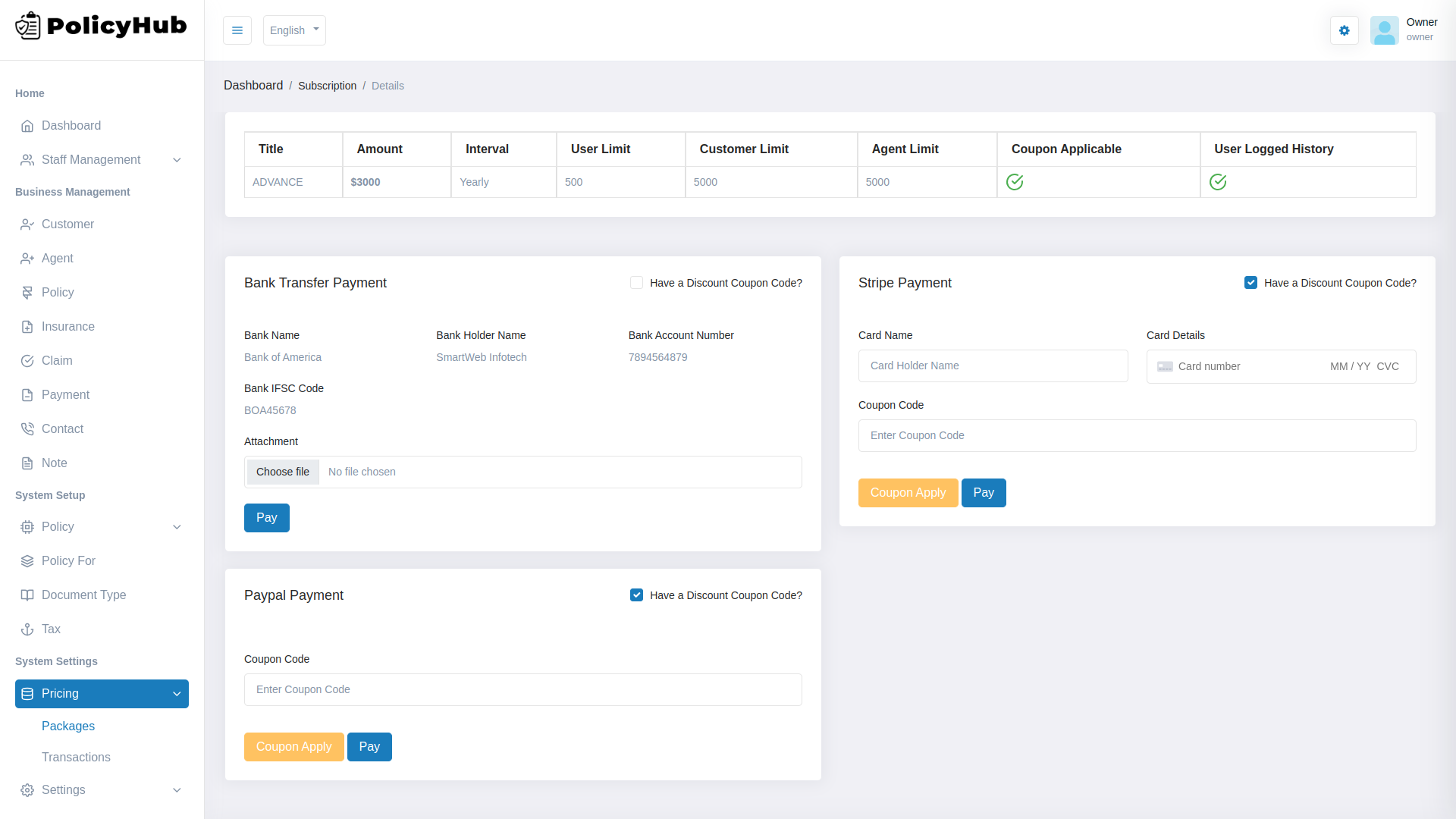 PolicyHub SaaS - Insurance Management Software by smartwebinfotech