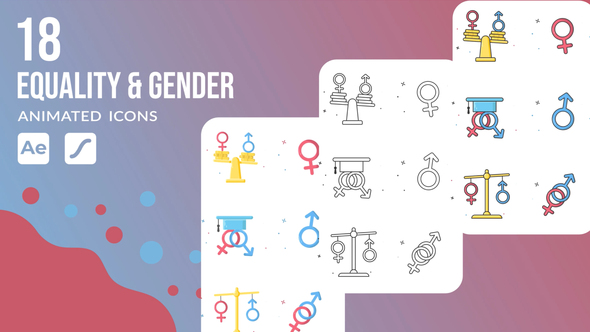 18 Gender & Equality Animated Icons | After Effects Template & Lottie ...