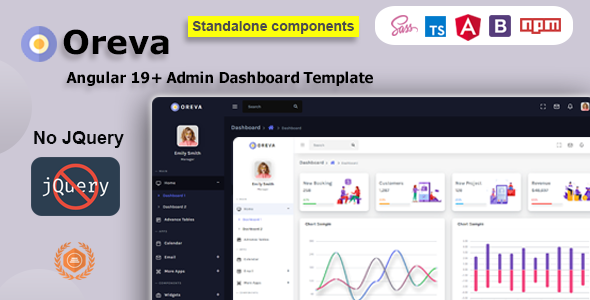 Oreva - Angular 19+ Admin Dashboard Template + UI Kit by redstartheme