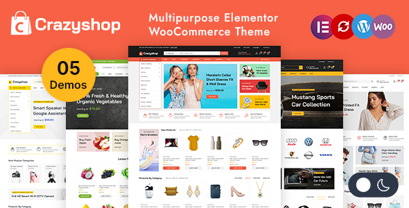 Crazyshop - Multipurpose Elementor WordPress WooCommerce Theme by codezeel
