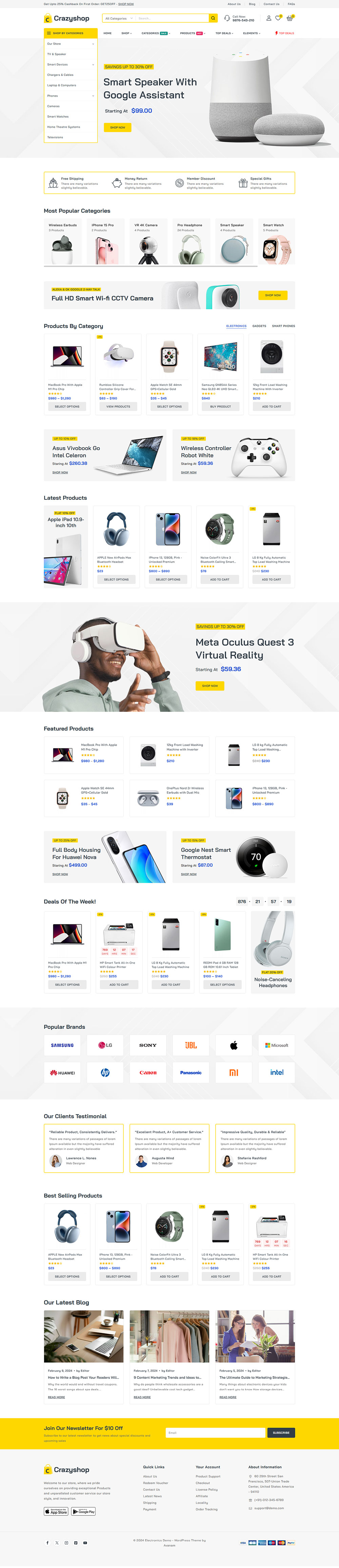 Crazyshop - Multipurpose Elementor WordPress WooCommerce Theme by codezeel