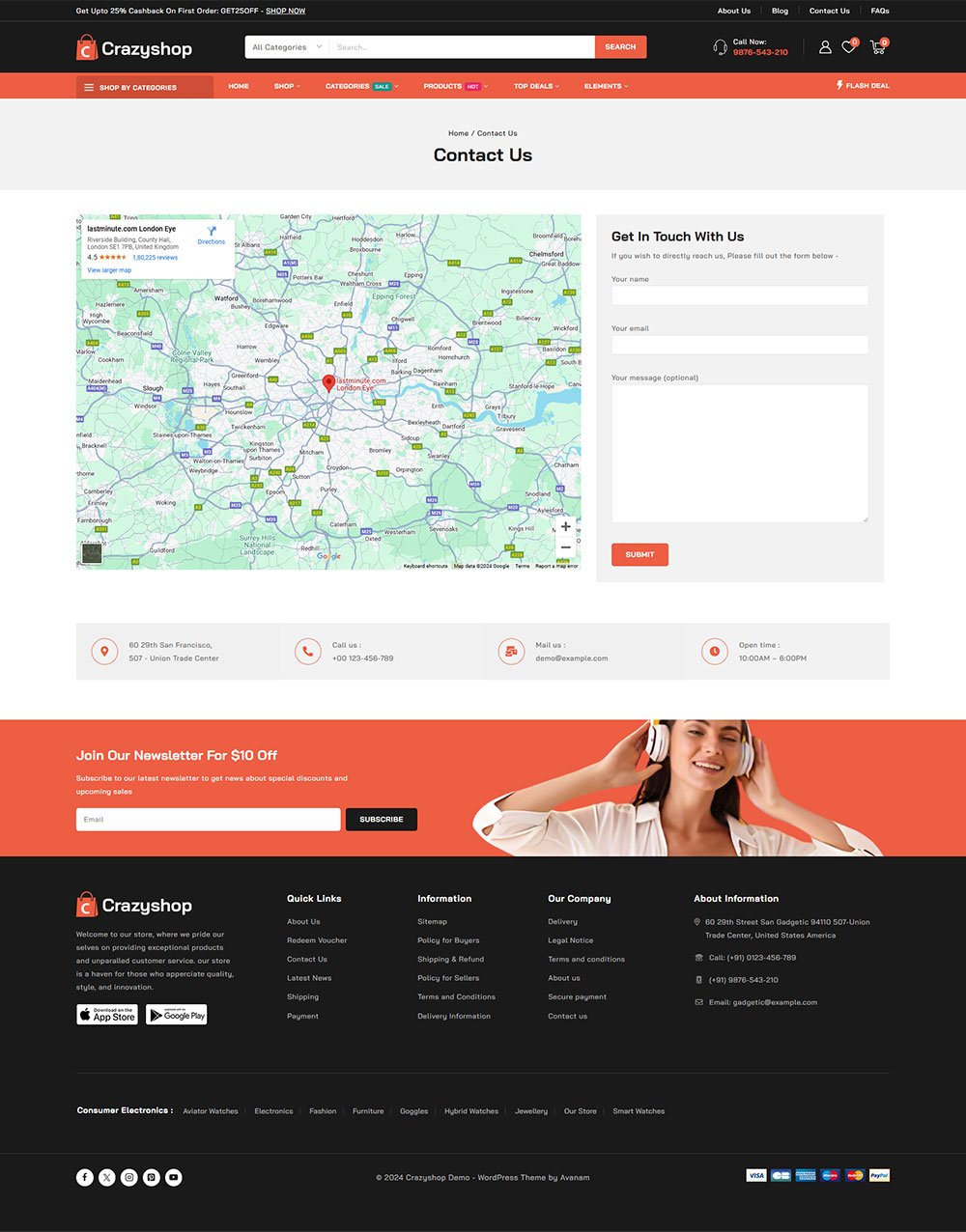 Crazyshop - Multipurpose Elementor WordPress WooCommerce Theme by codezeel