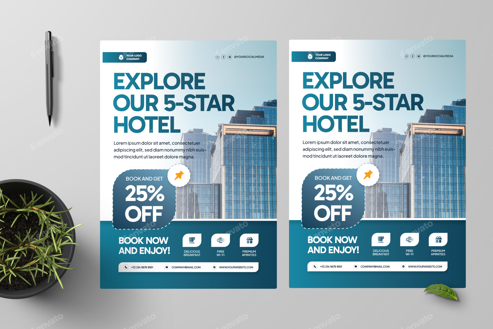 Hotel Luxury Promotion Flyer, Print Templates | GraphicRiver
