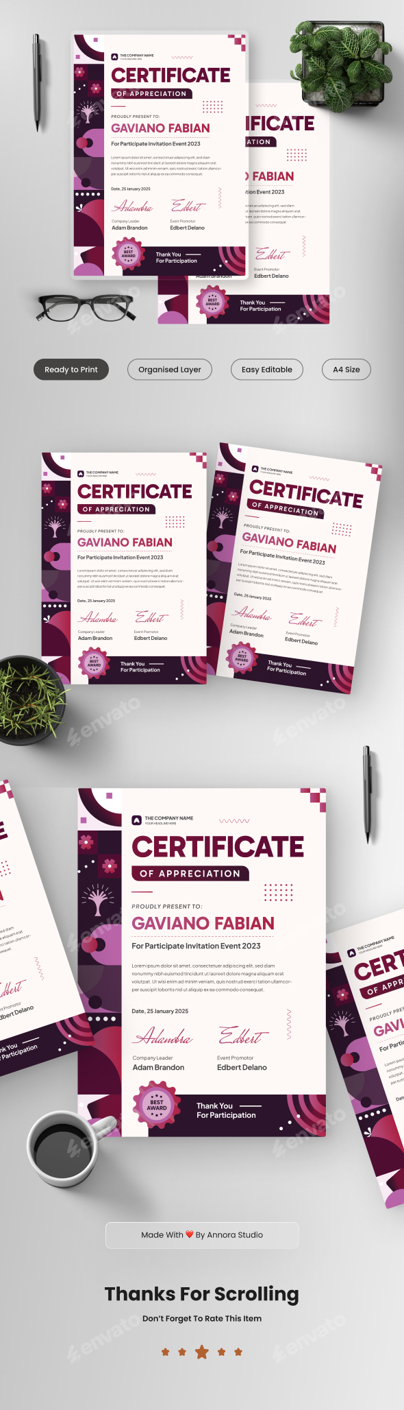 Modern Colourful Certificate, Print Templates | GraphicRiver