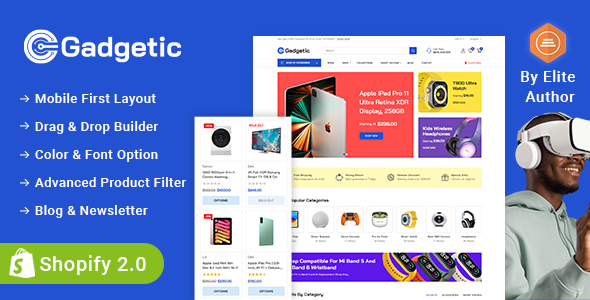 Gadgetic - Electronics & Smart Gadgets Store Shopify 2.0 Responsive Theme by codezeel