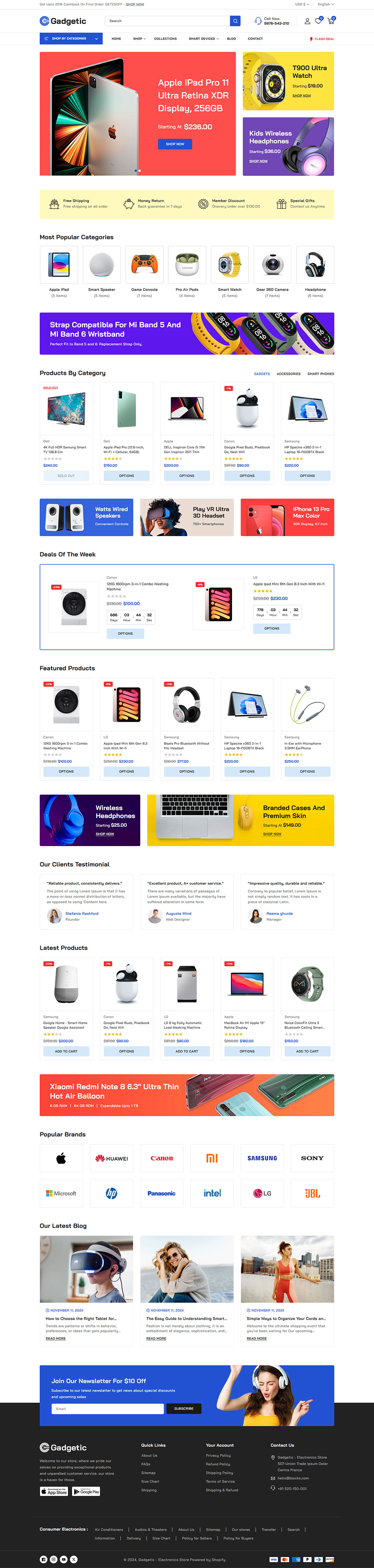 Gadgetic - Electronics & Smart Gadgets Store Shopify 2.0 Responsive ...