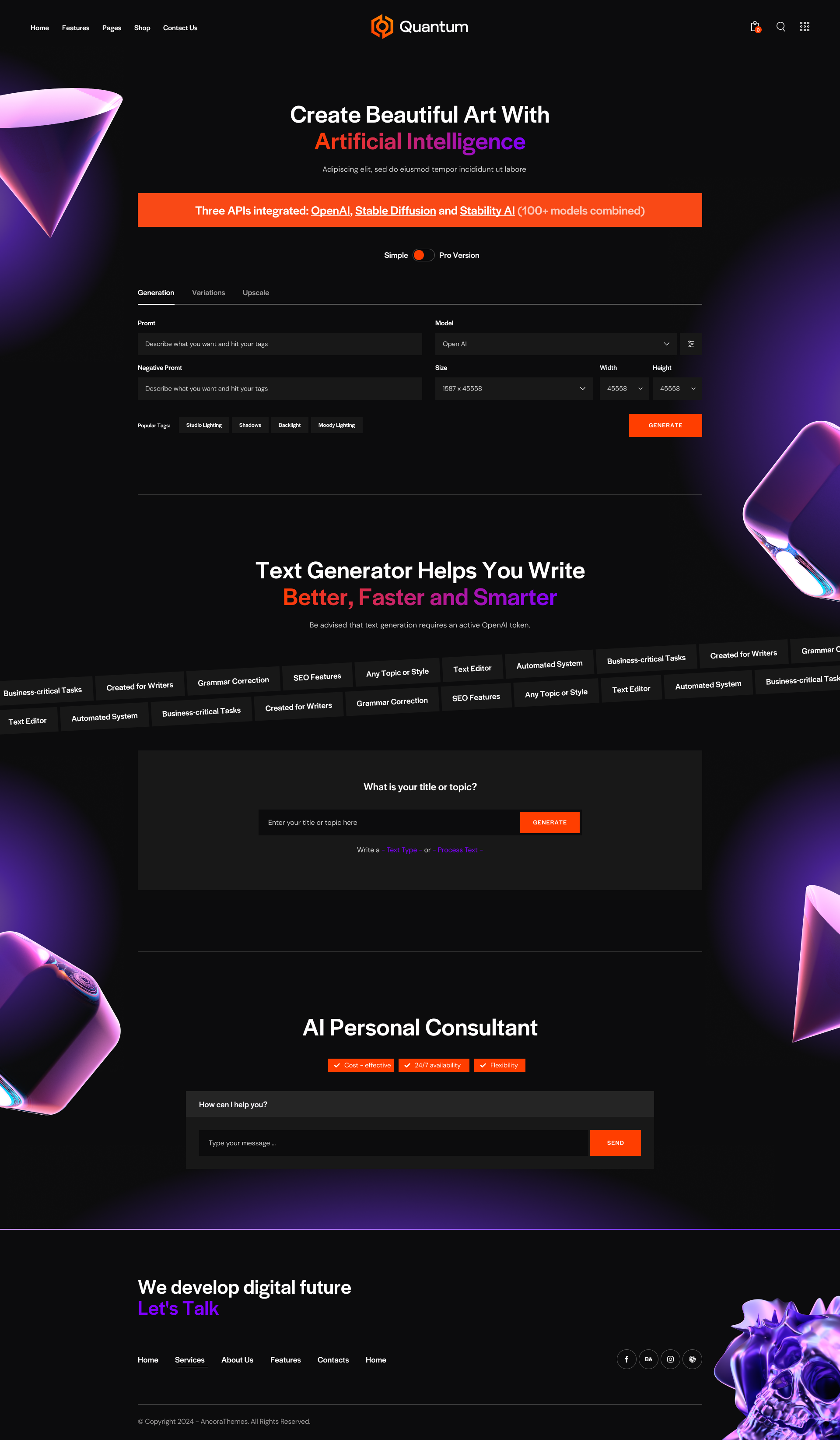 Quantum - Software Technologies Agency WordPress Theme by AncoraThemes