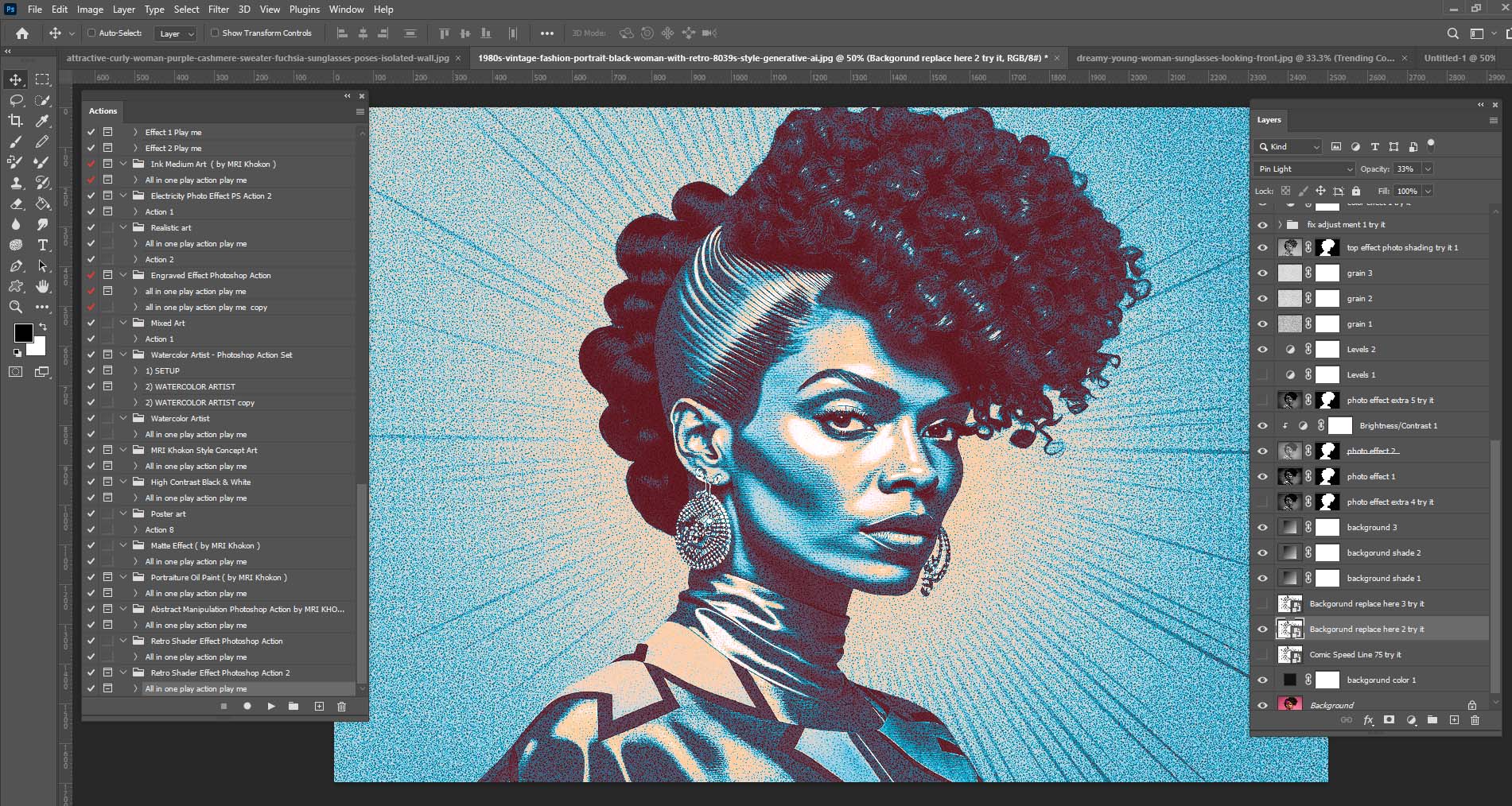 Retro Shader Effect Photoshop Action, Add-ons | GraphicRiver