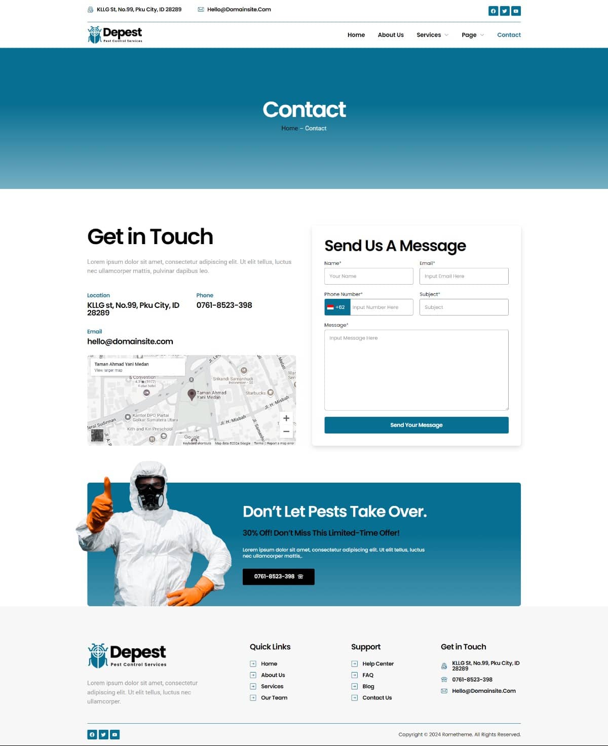 Depest - Pest Control Services Elementor Template Kit by Rometheme