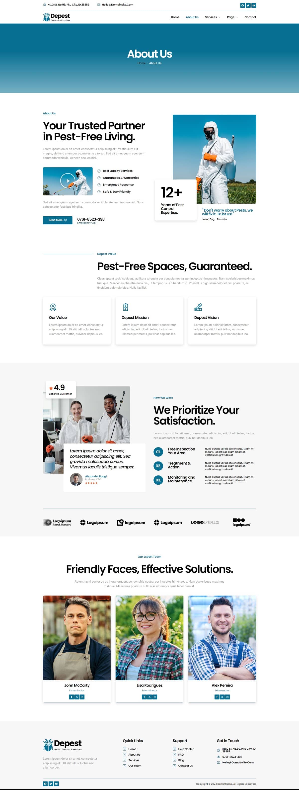 Depest - Pest Control Services Elementor Template Kit by Rometheme