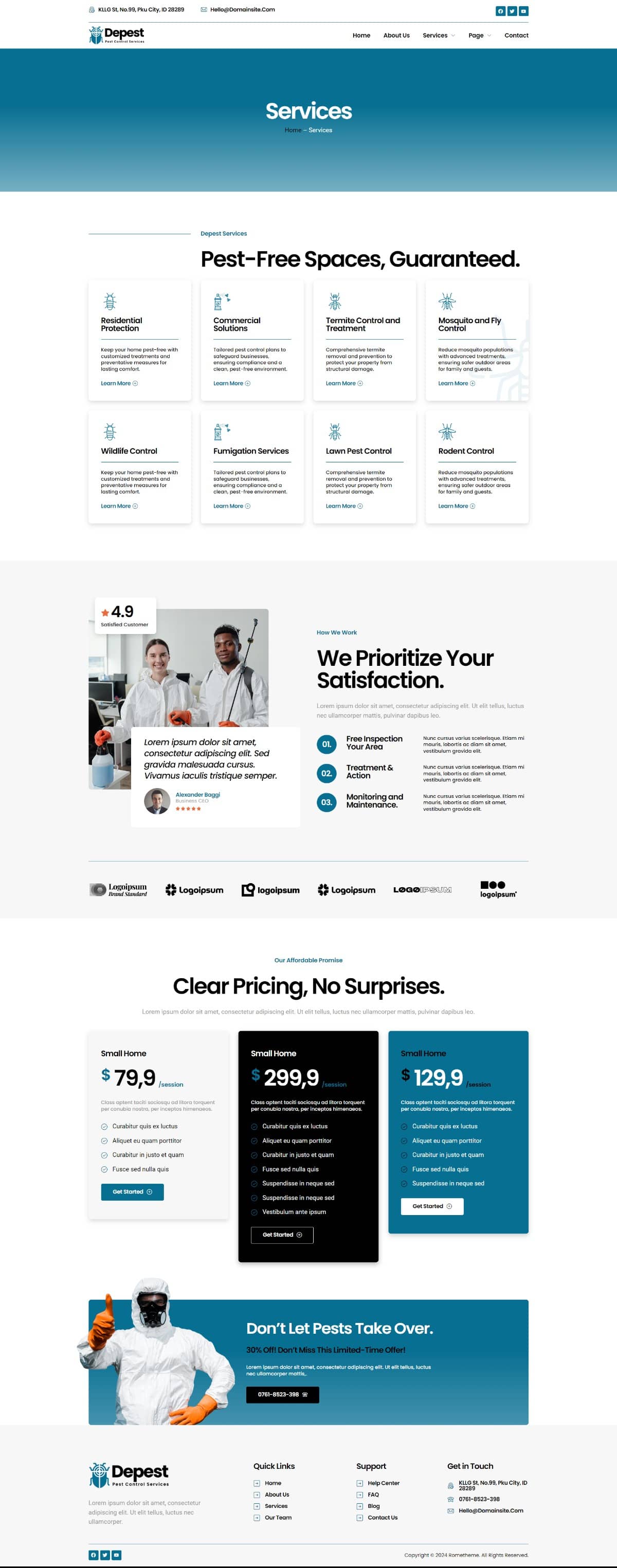 Depest - Pest Control Services Elementor Template Kit by Rometheme