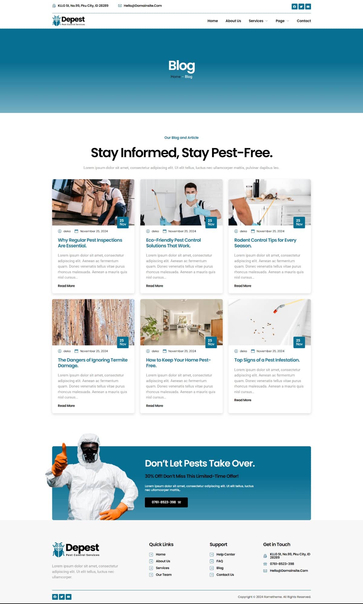 Depest - Pest Control Services Elementor Template Kit by Rometheme