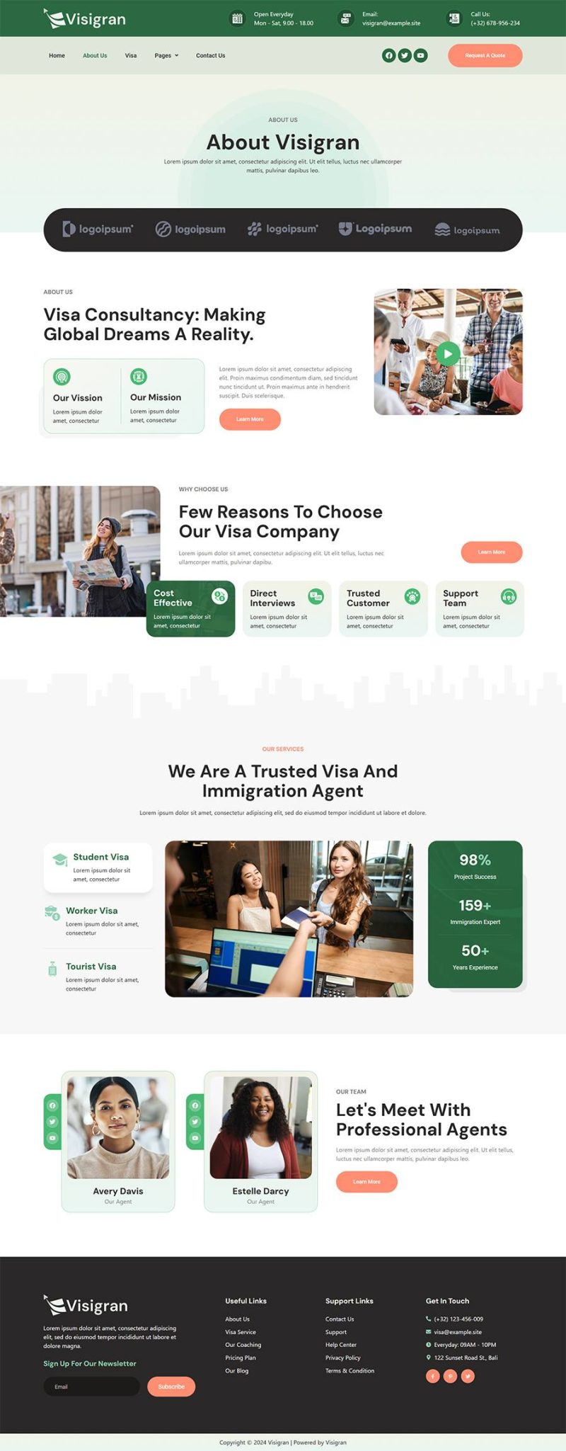 Visigran - Immigration & Visa Consulting Elementor Template Kit by Kitpro