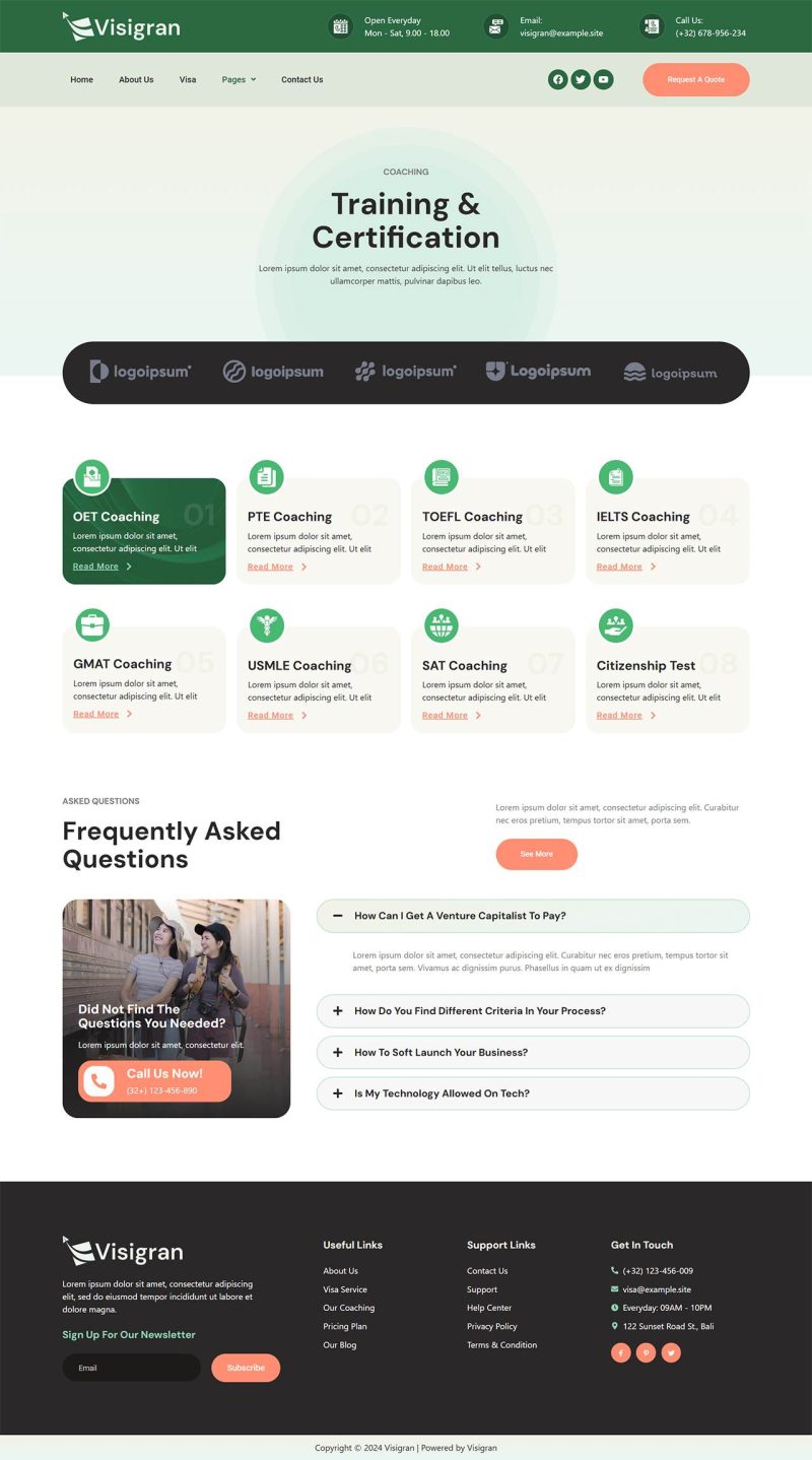 Visigran - Immigration & Visa Consulting Elementor Template Kit by Kitpro