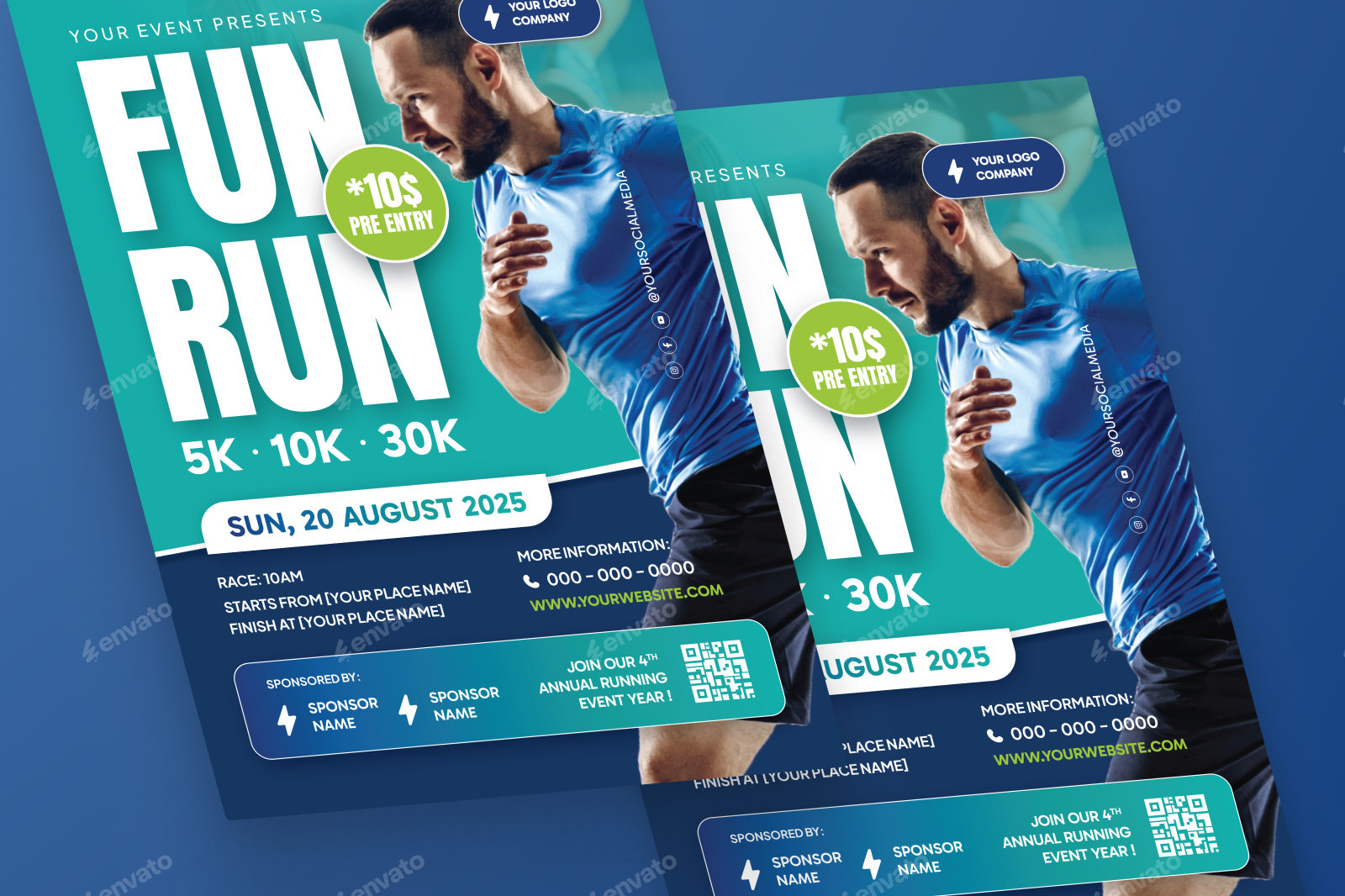 Step Up Challenge Running Flyer, Print Templates | GraphicRiver