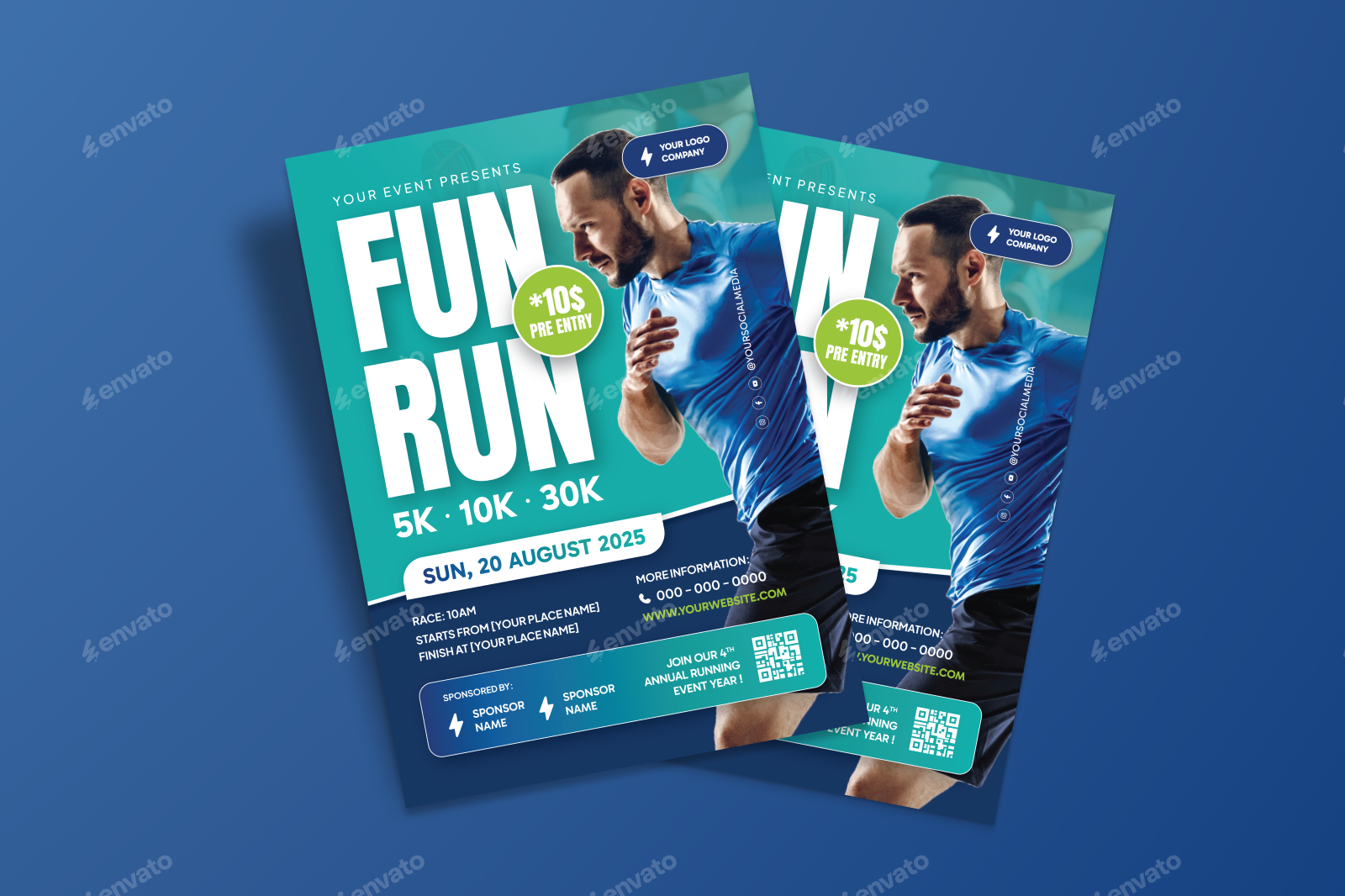 Step Up Challenge Running Flyer, Print Templates | GraphicRiver