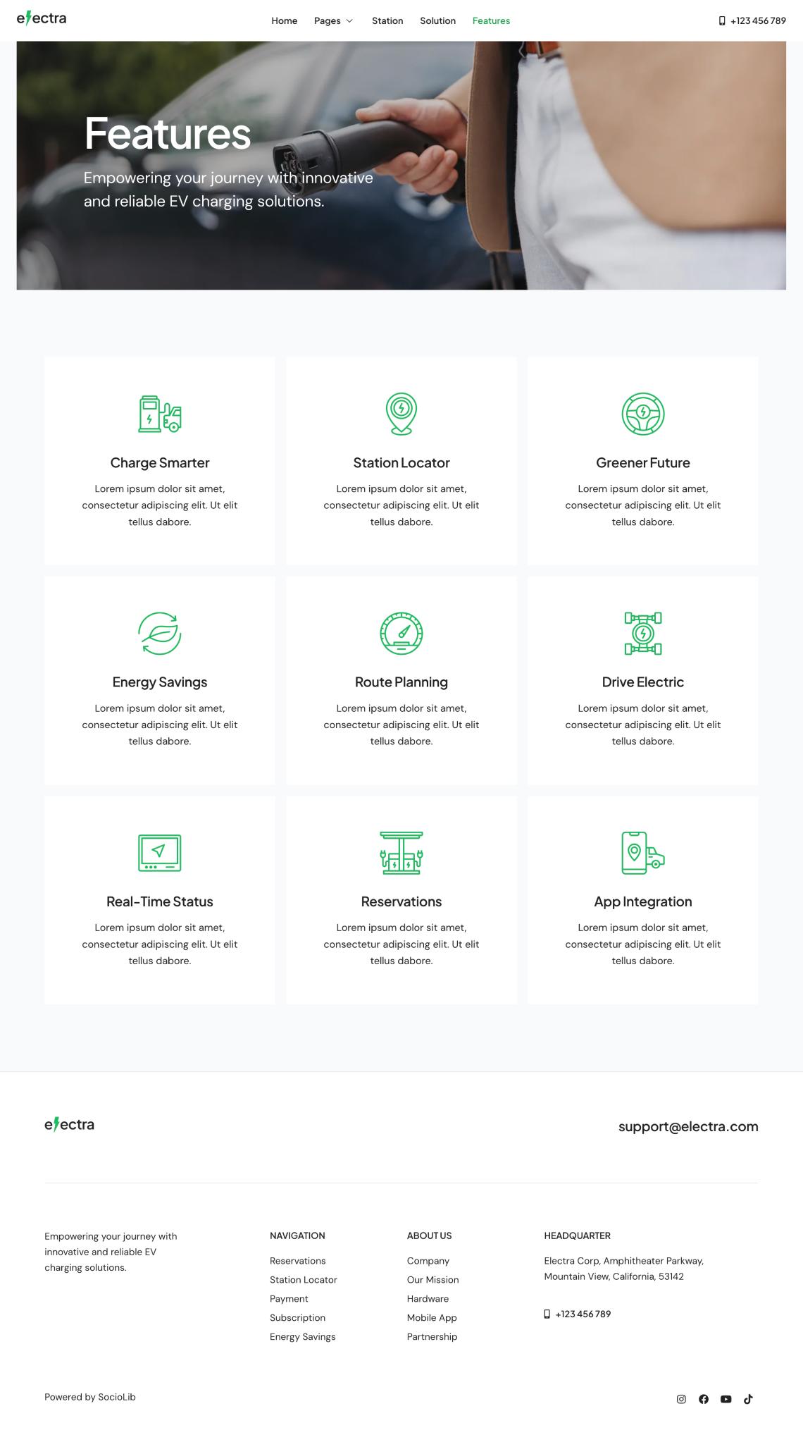 Electra - EV Charging Station Elementor Template Kit by sociolib | ThemeForest