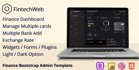 FintechWeb - Finance Bootstrap Admin Template by pixelwibes | ThemeForest