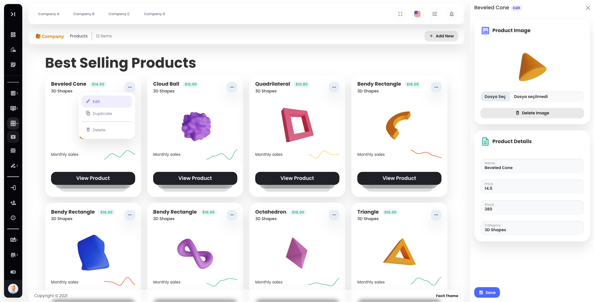 Facit React | React Admin Template (Create React App, Vite or NextJs) [React TS] by omtankestudio