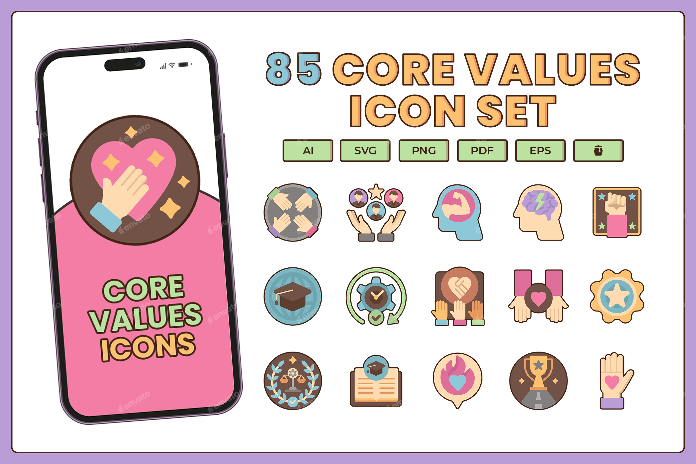 85 Beliefs and Principles Icons | Soothe Series, Icons | GraphicRiver