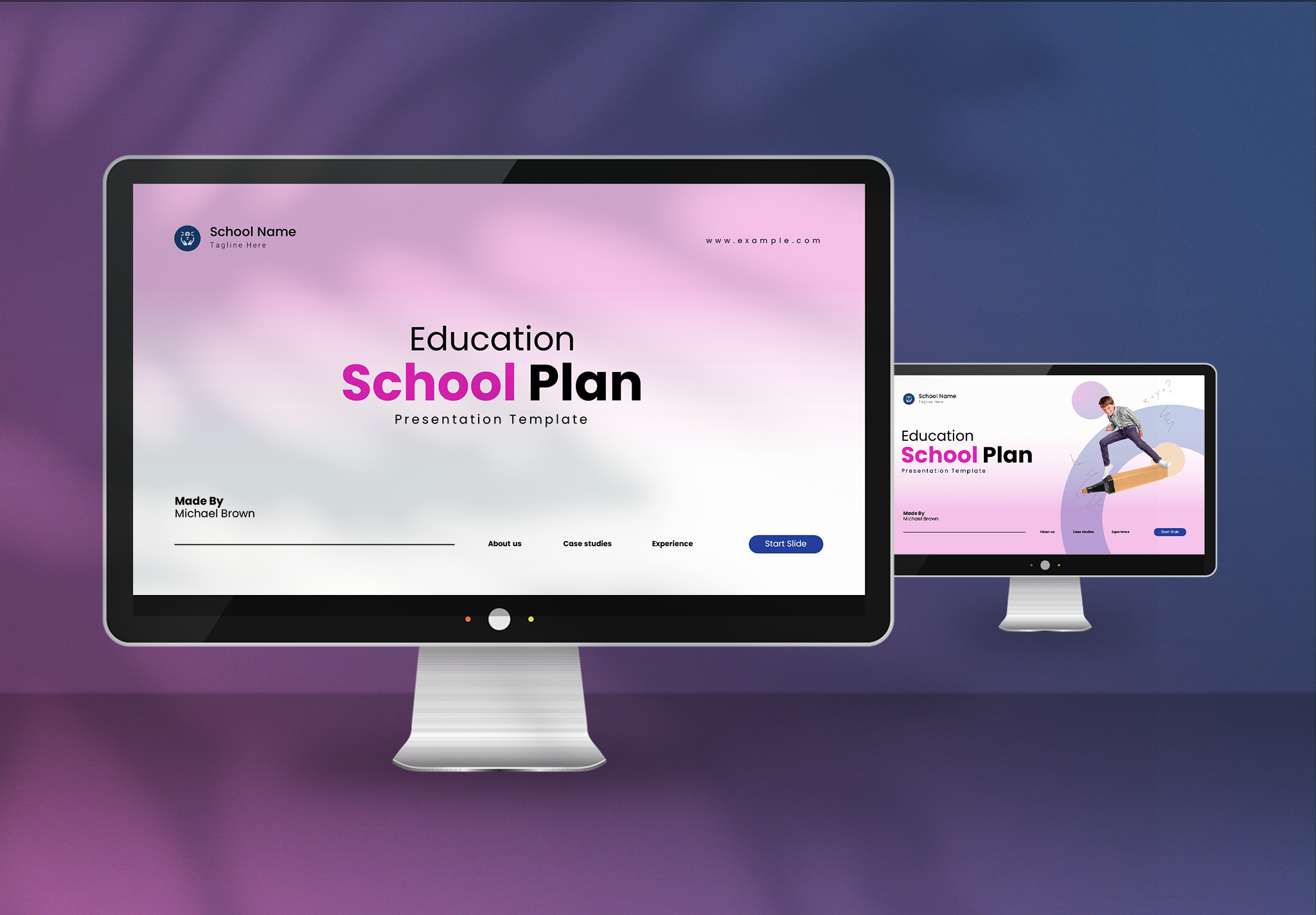 Education School Plan Presentation Template, Presentation Templates