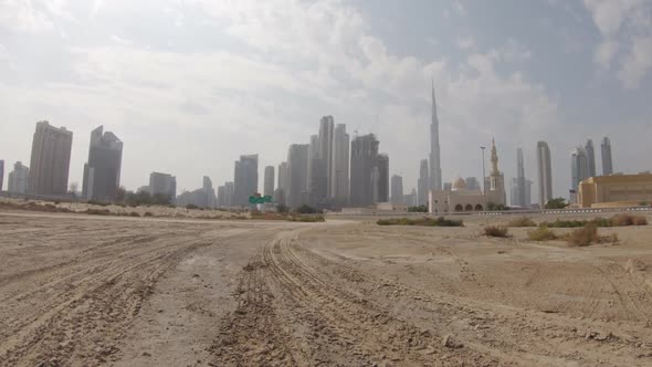 Journey Middle Eastern Road Trip Firstperson View on a Deserted Road ...