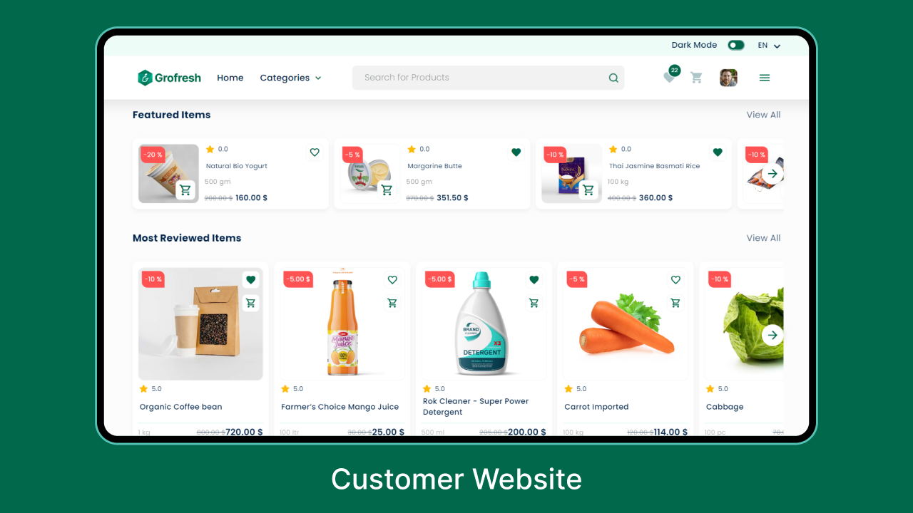 GroFresh - (Grocery, Pharmacy, eCommerce, Store) App and Web with ...