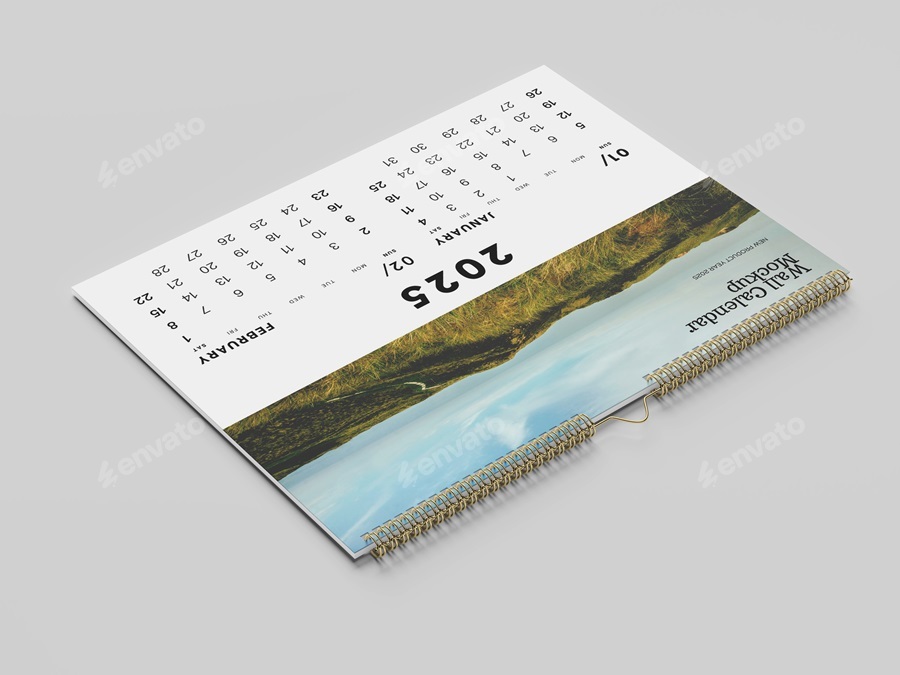 Landscape Wall Calendar Mockups, Graphics | GraphicRiver