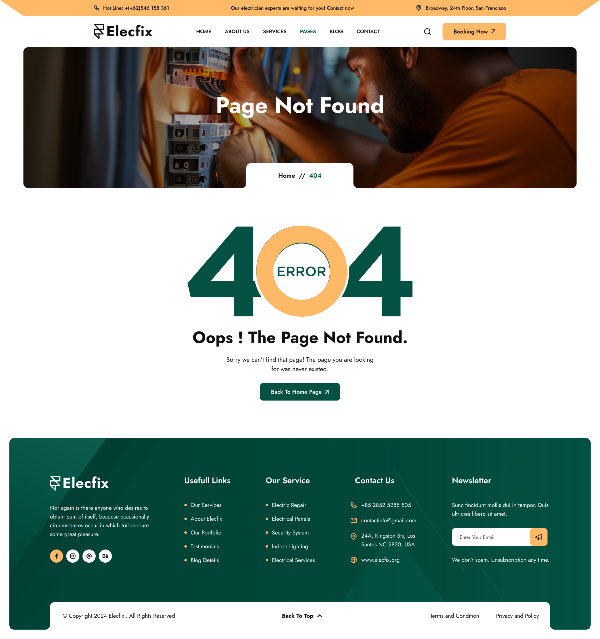Elecfix - Electrical Services Figma Template by Rox_Themes | ThemeForest