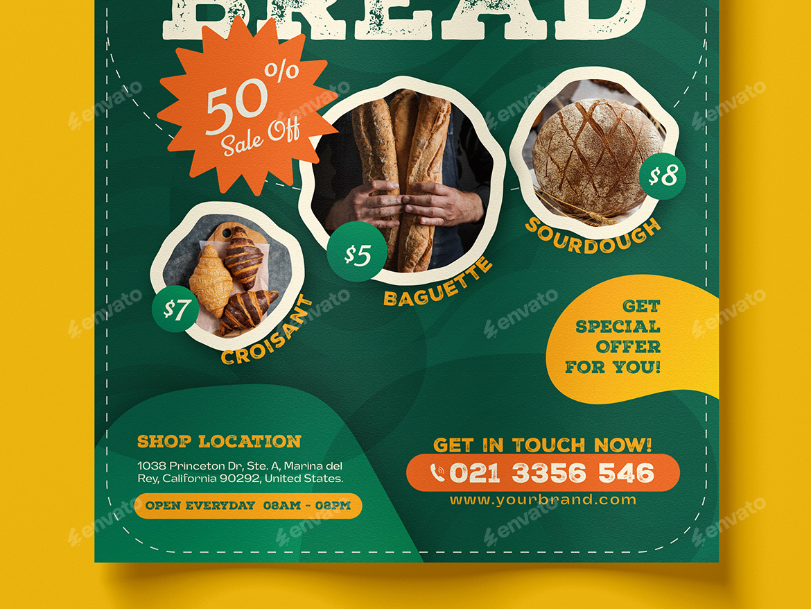 Baked Bread Flyer 2, Print Templates | GraphicRiver