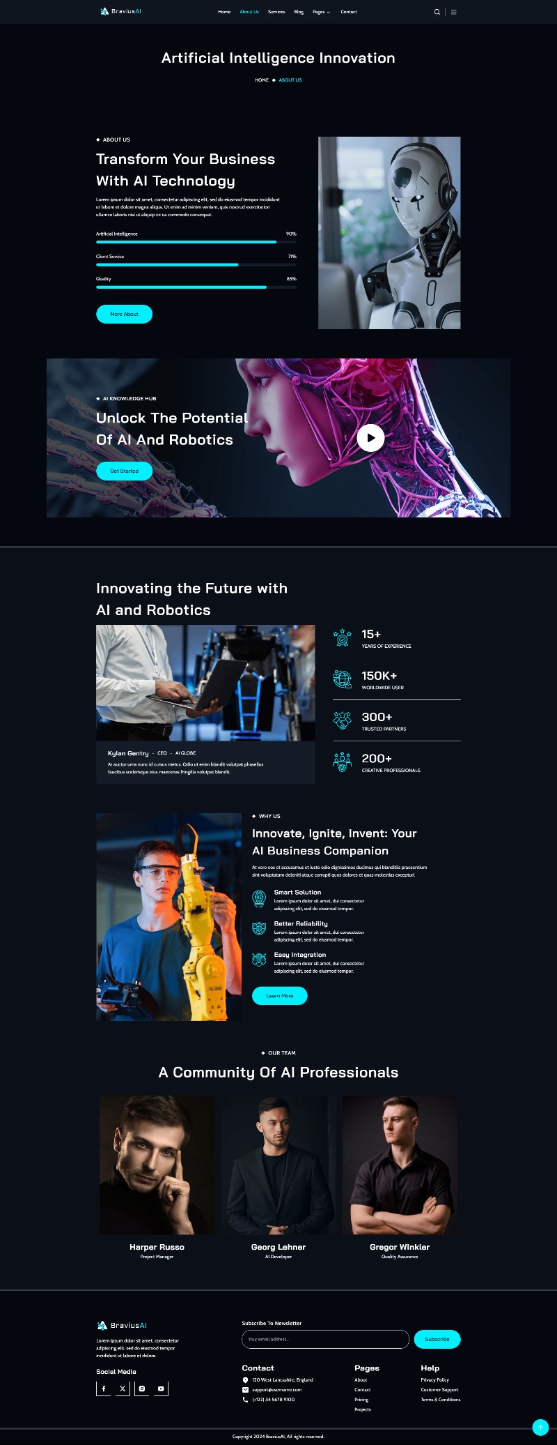 BraviusAI – AI & Robotics Tailwind CSS Template by Evonicmedia ...