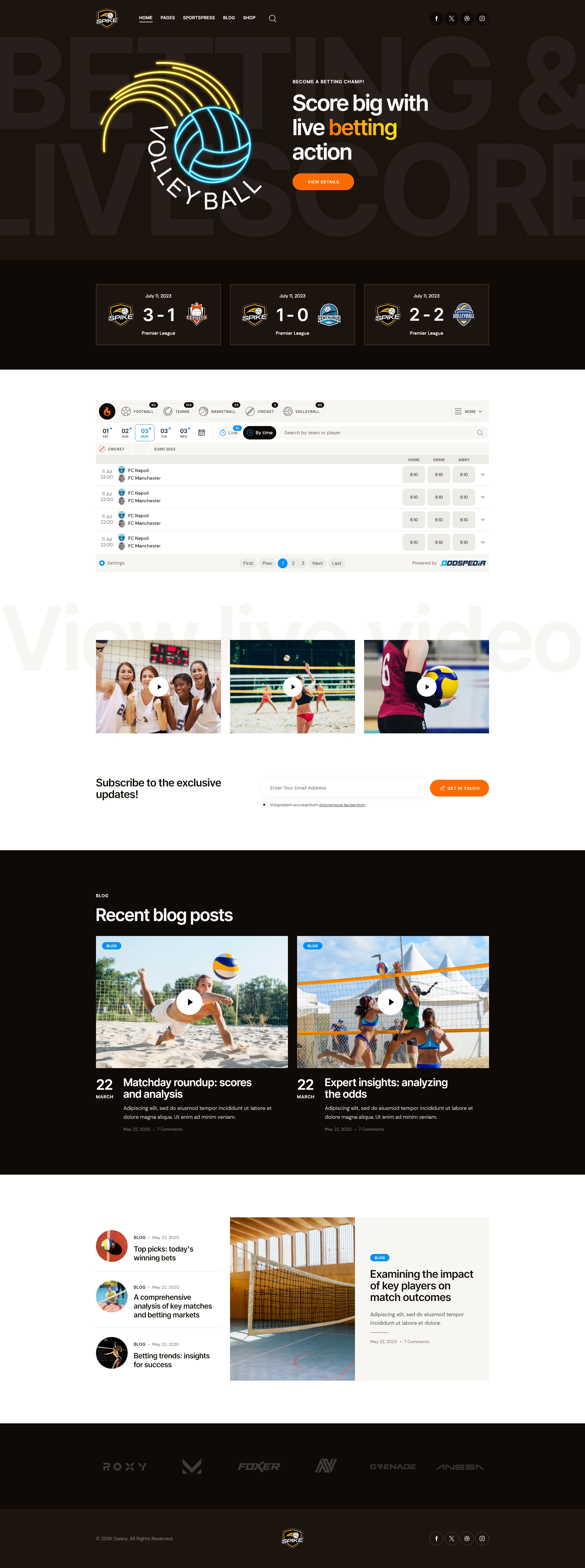 Spike - Volleyball Sports WordPress Theme by ThemeREX | ThemeForest