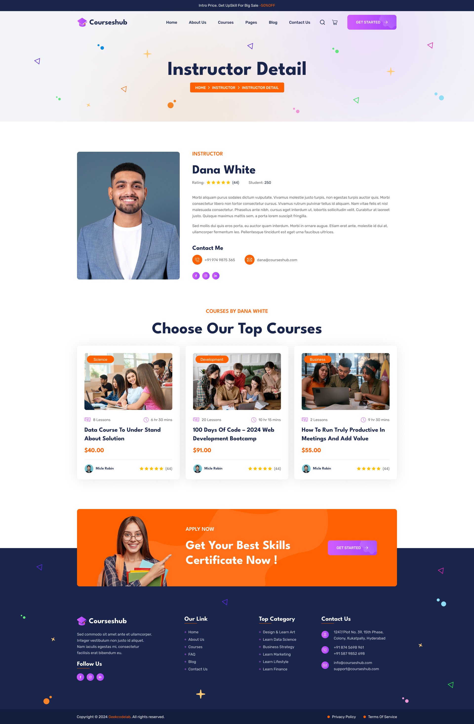 Courseshub - Online Courses Education HTML Template by GeekCodeLab
