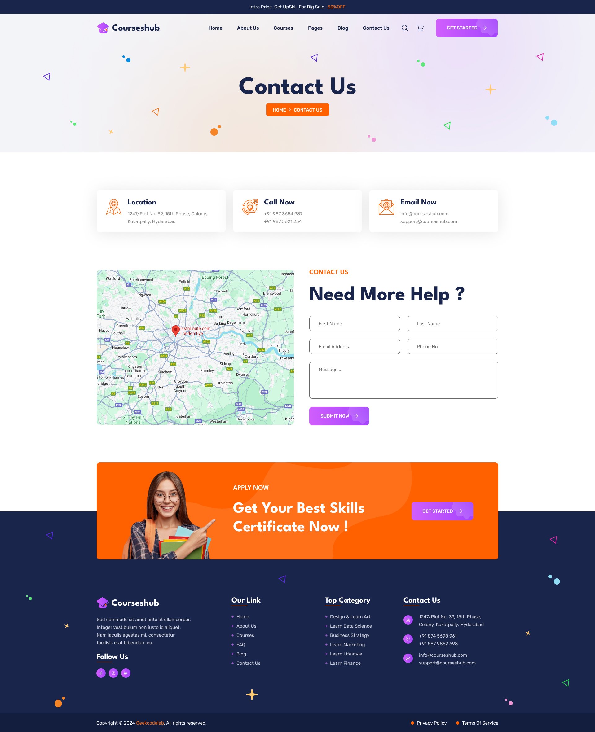 Courseshub - Online Courses Education HTML Template by GeekCodeLab