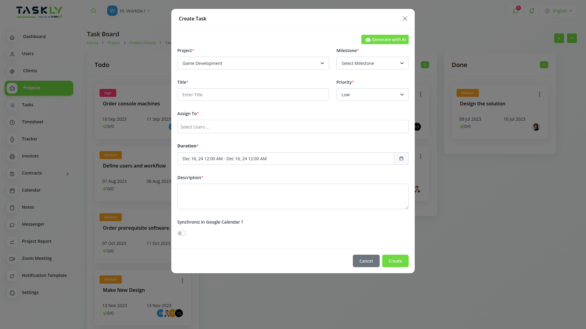 TASKLY – Project Management Tool by WorkDo | CodeCanyon