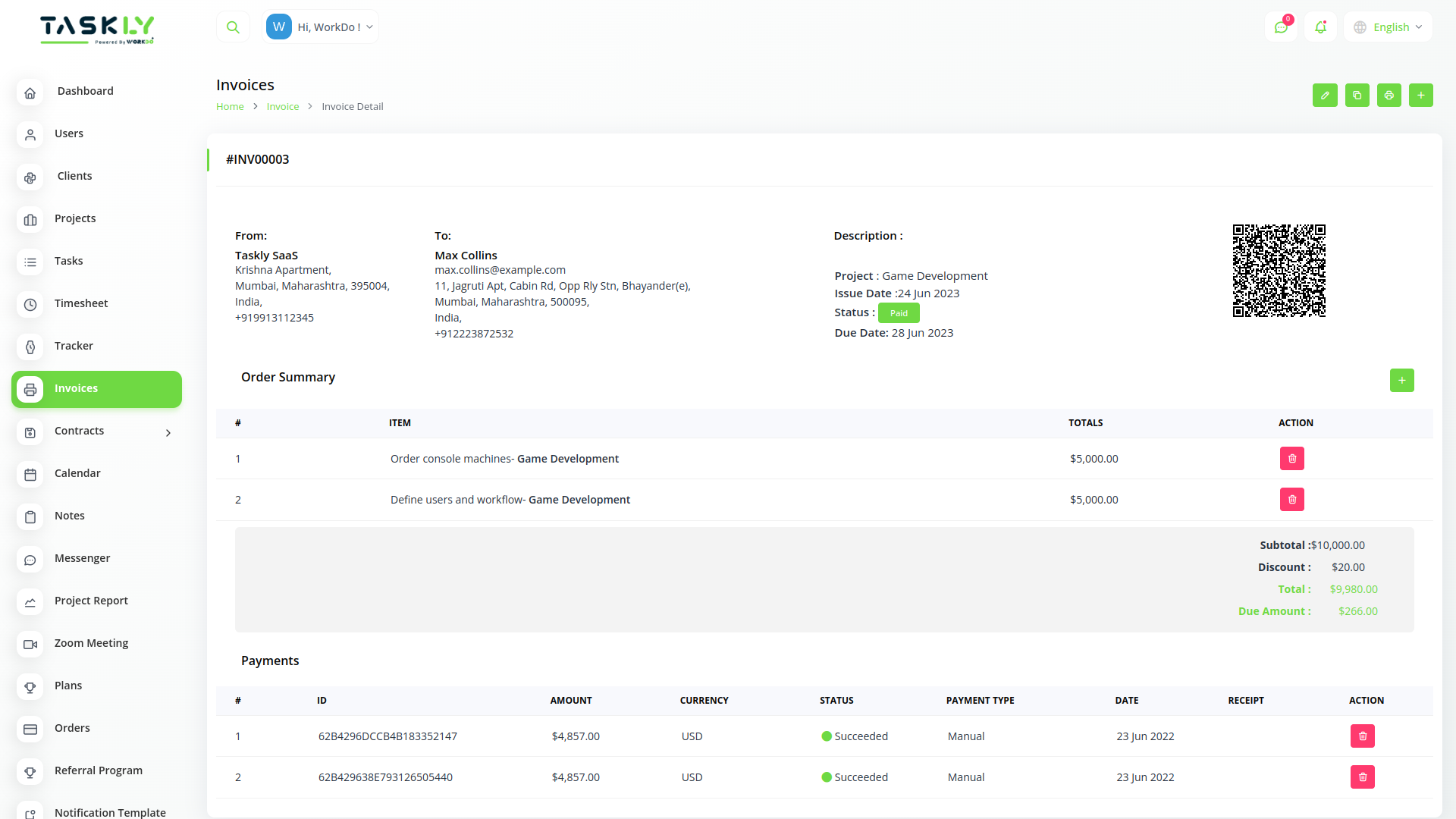 TASKLY SaaS – Project Management Tool by WorkDo | CodeCanyon