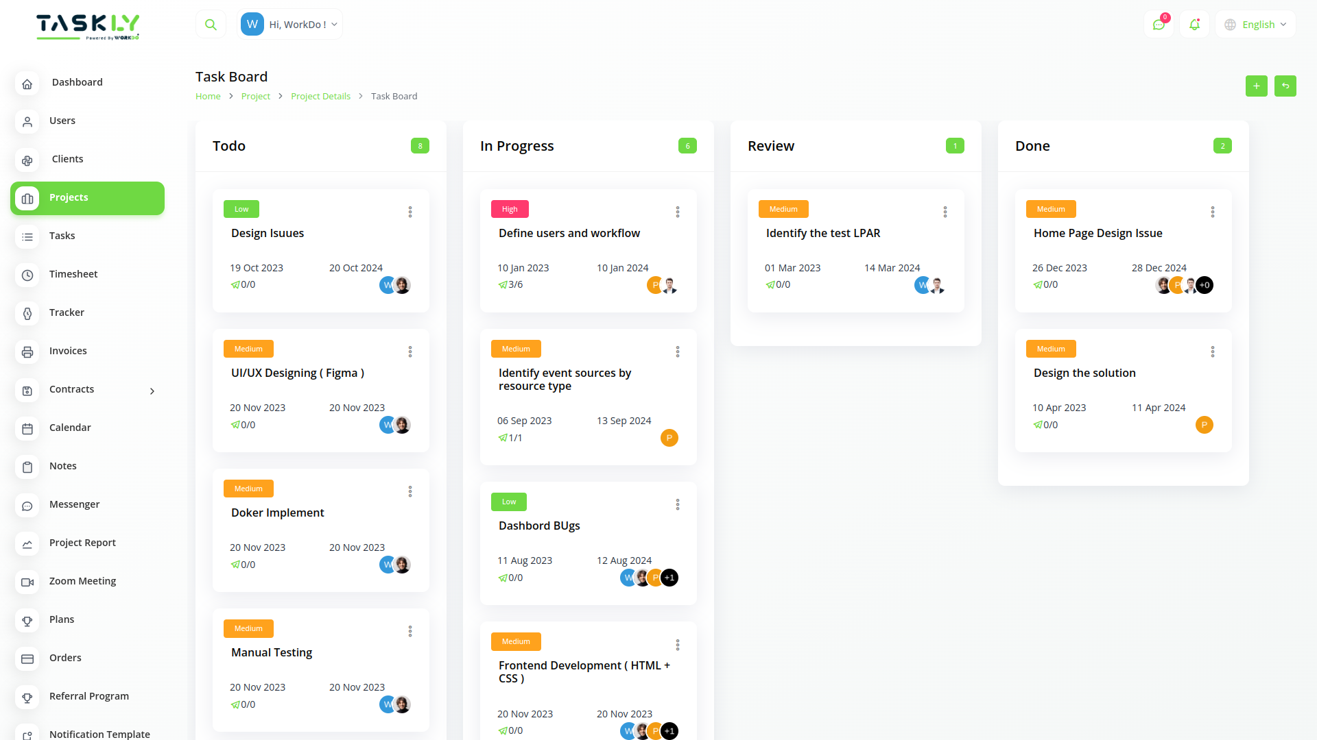 TASKLY SaaS – Project Management Tool by WorkDo | CodeCanyon