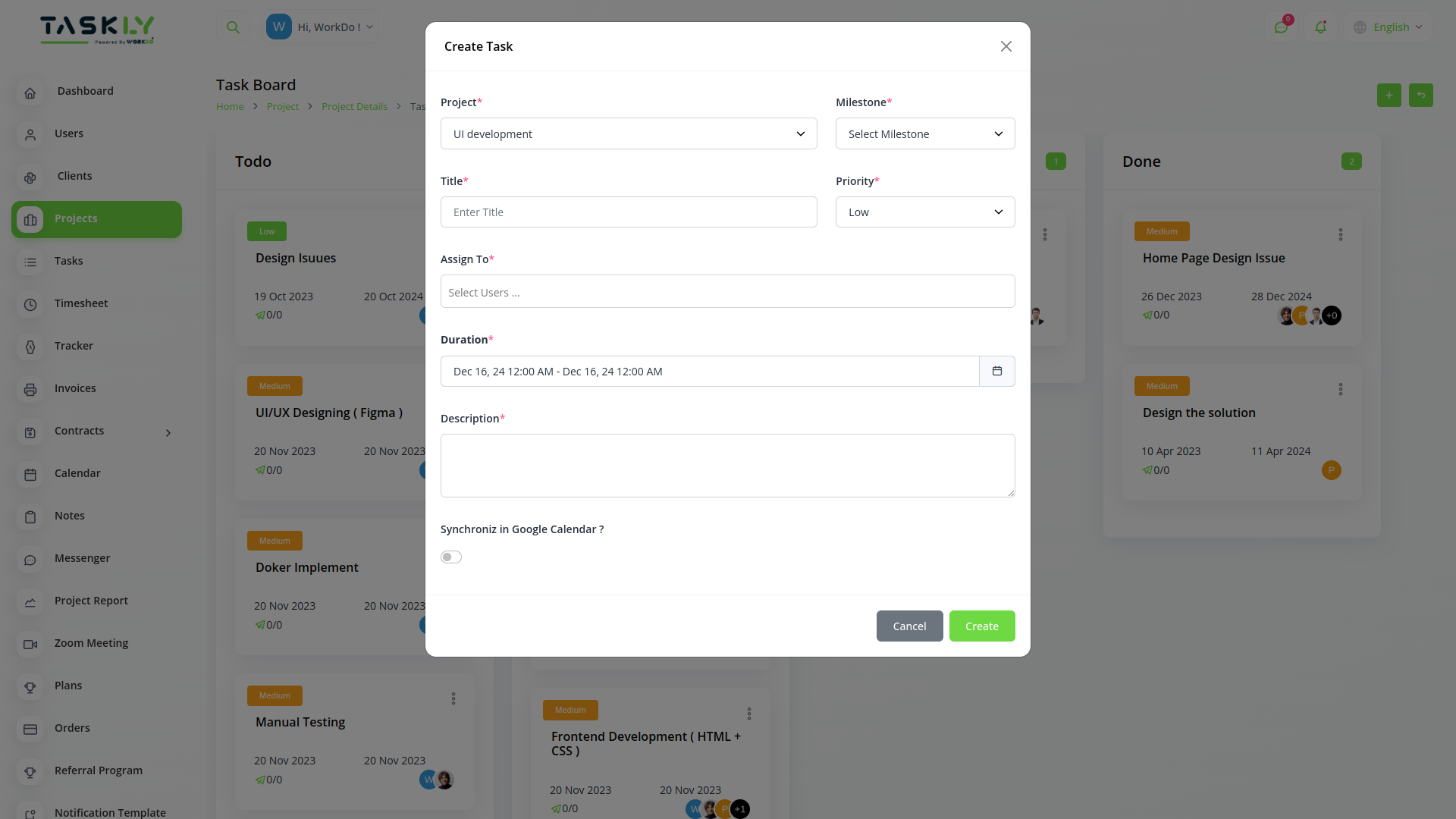 TASKLY SaaS – Project Management Tool by WorkDo | CodeCanyon