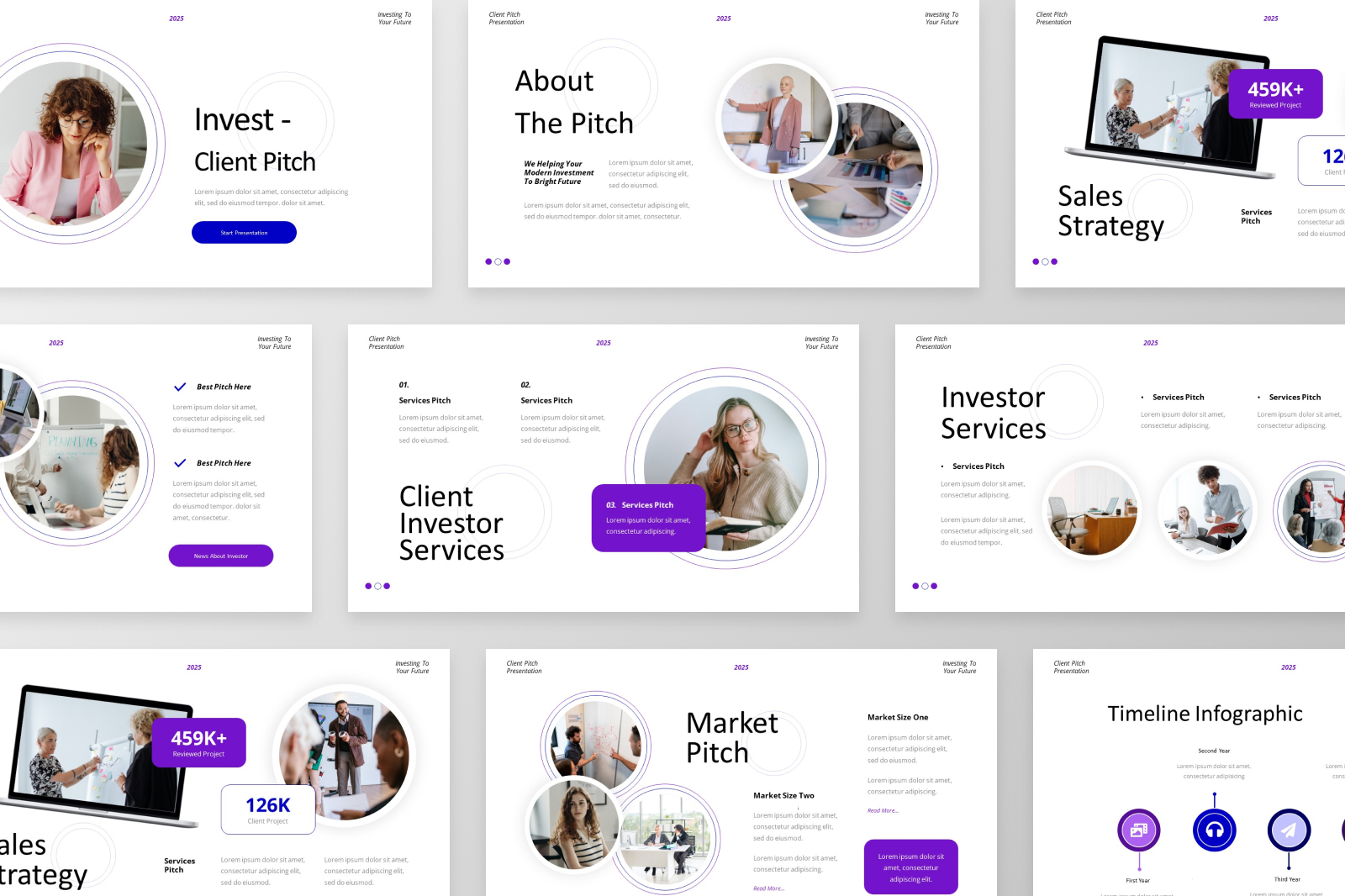 Invest Pitch - Client Pitch Google Slide Template, Presentation Templates