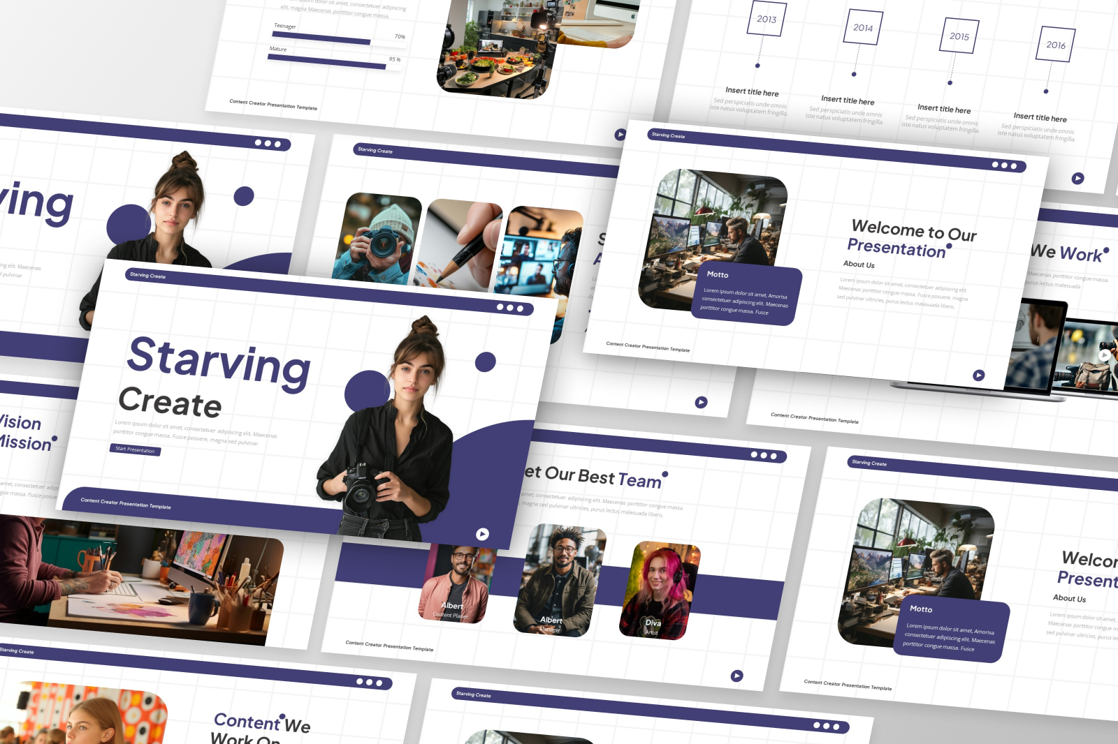Starving Create - Content Creator PowerPoint Template, Presentation ...
