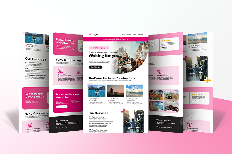 Travel Agency Newsletter PSD Template, Web Elements | GraphicRiver