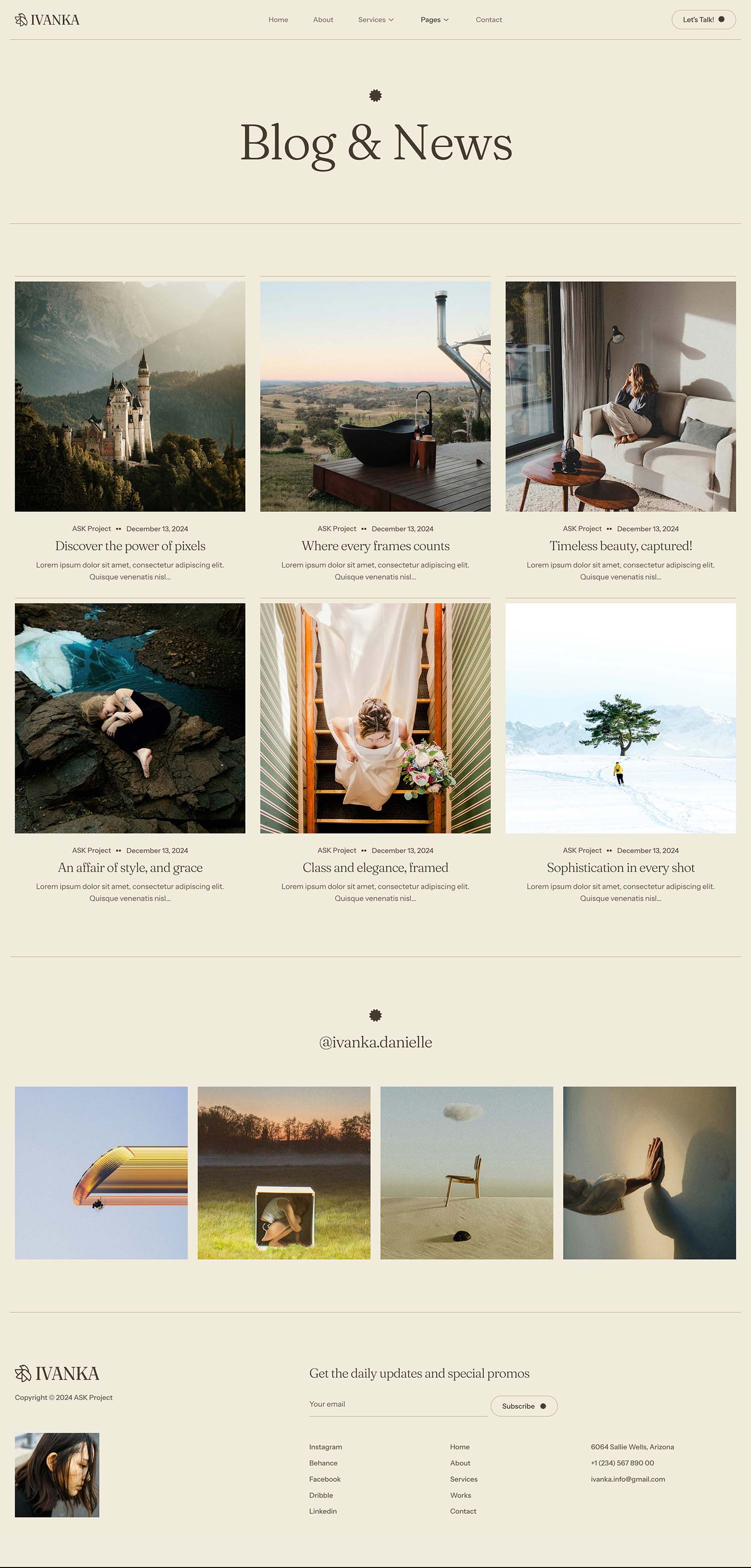 Ivanka - Photography & Portfolio Elementor Template Kit by askproject