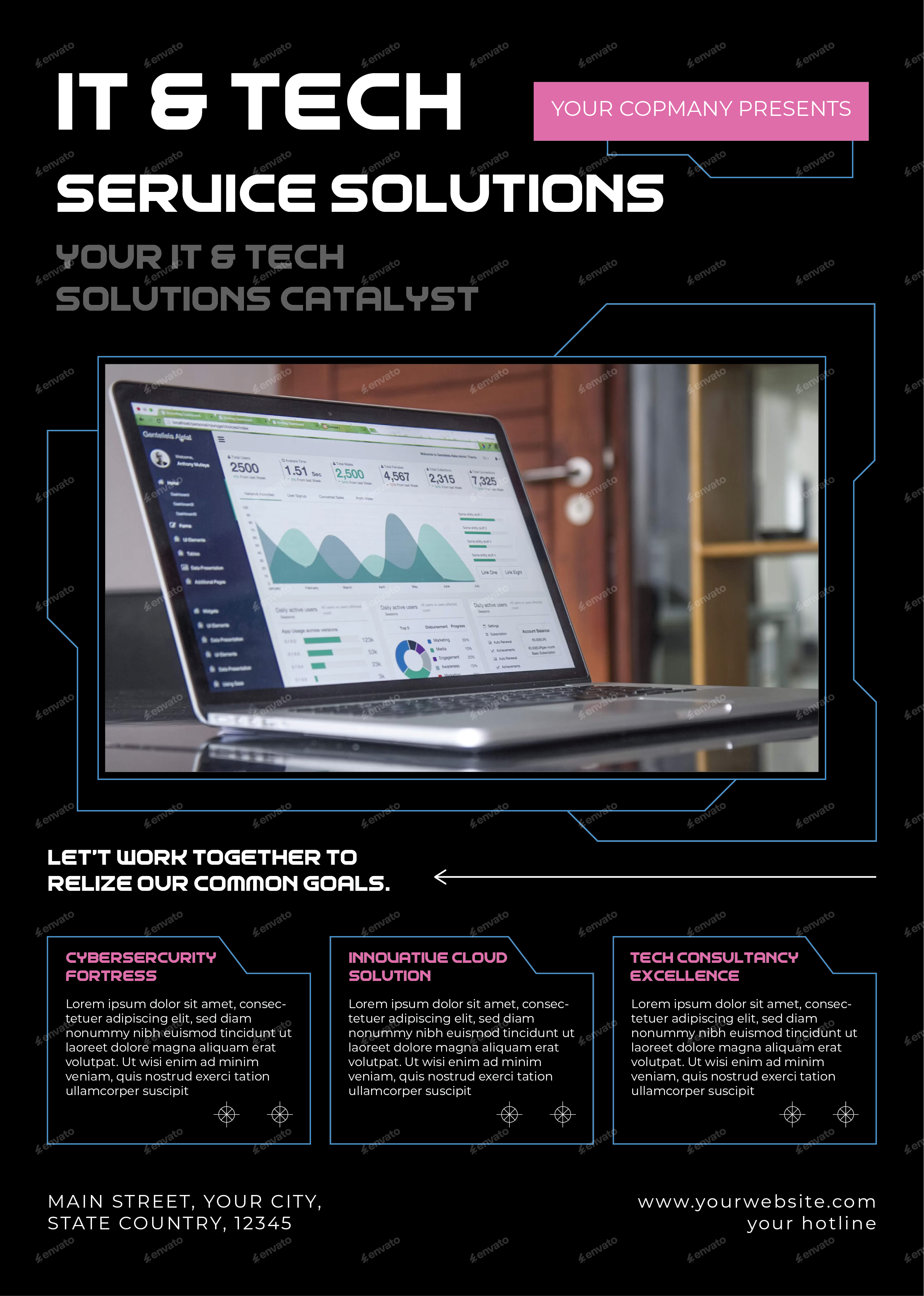 IT & Tech Service Solution Flyer, Print Templates | GraphicRiver