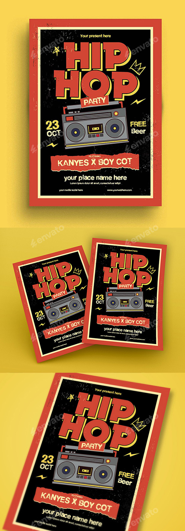 Hip Hop Party Flyer, Print Templates | GraphicRiver