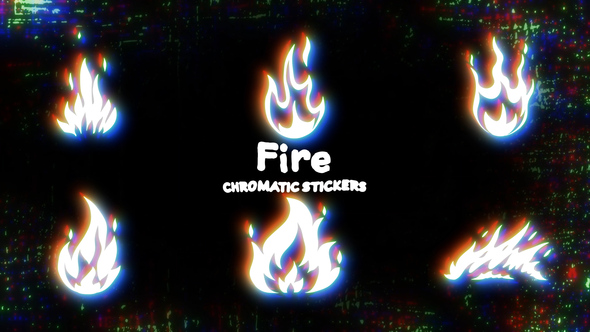 Fire Chromatic Stickers, Motion Graphics | VideoHive