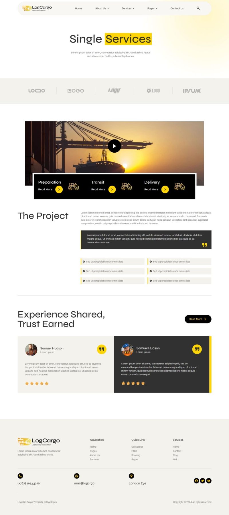 LogCargo - Logistic Cargo Transportation Elementor Template Kit by Kitpro