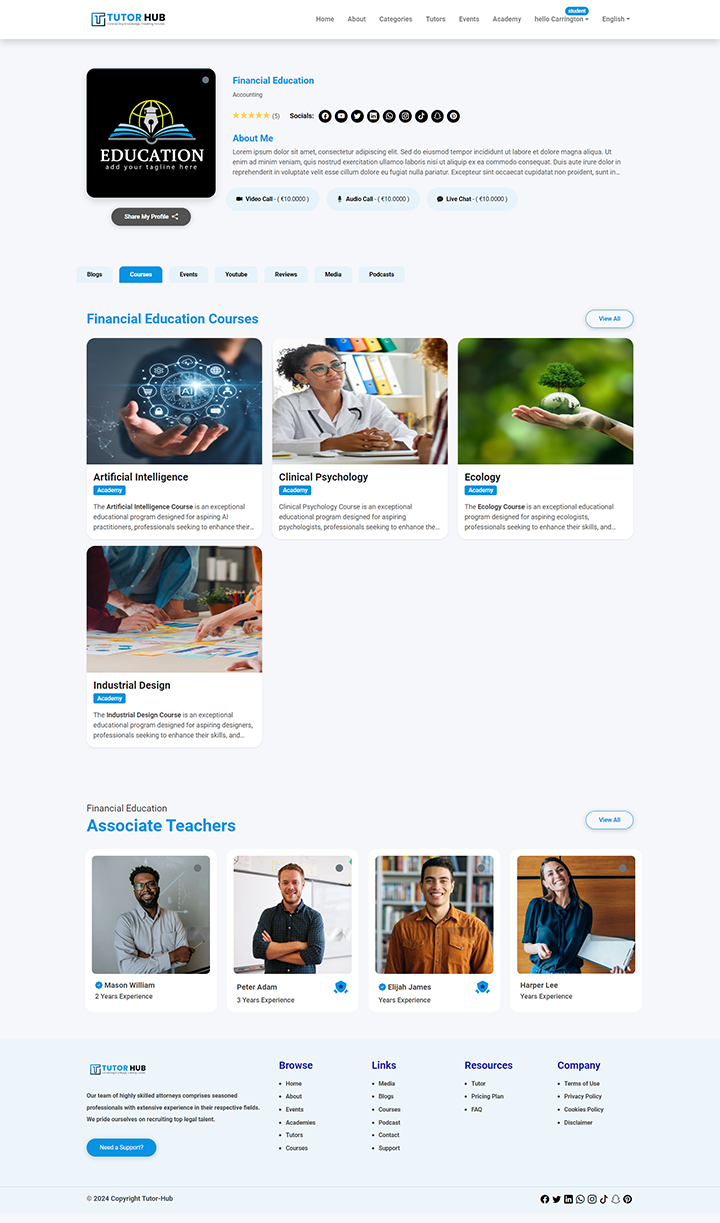 TutorHub - Virtual Education for Tutors, Students, Academies with ...