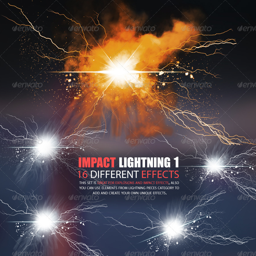 Electrical Lightning Effects Collection, Graphics | GraphicRiver