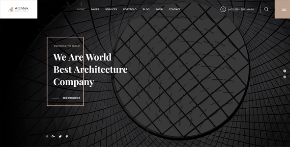 Archtek - Architecture Interior Design WordPress Theme by rs-theme