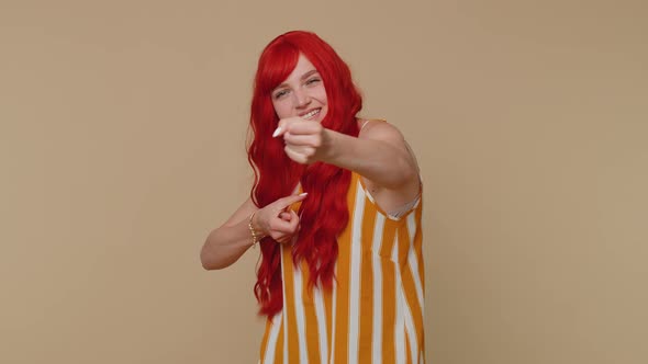 Mime Young Adult Woman Pulling an Imaginary Unreal Invisible Rope ...